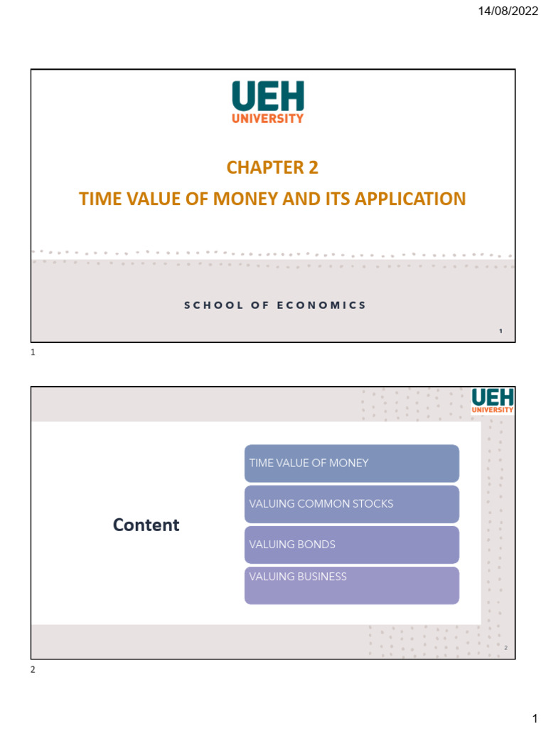 Chapter 2 - Time Value of Money and Its Application | PDF | Time Value ...