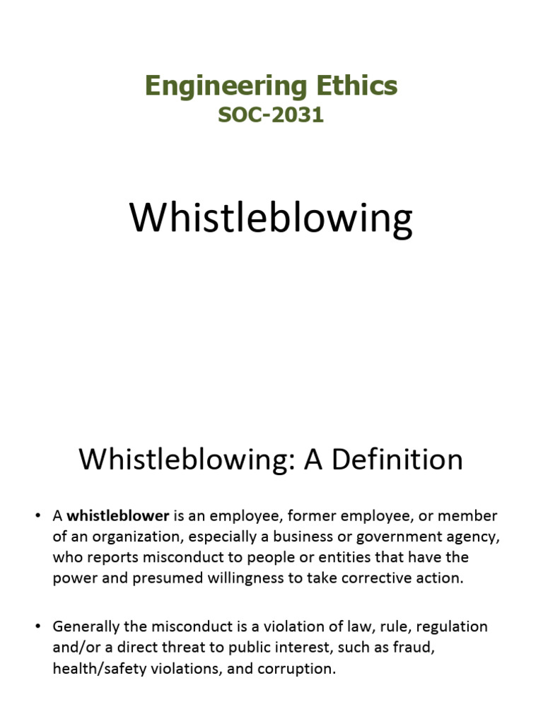Understanding Whistleblowing Ethics | PDF