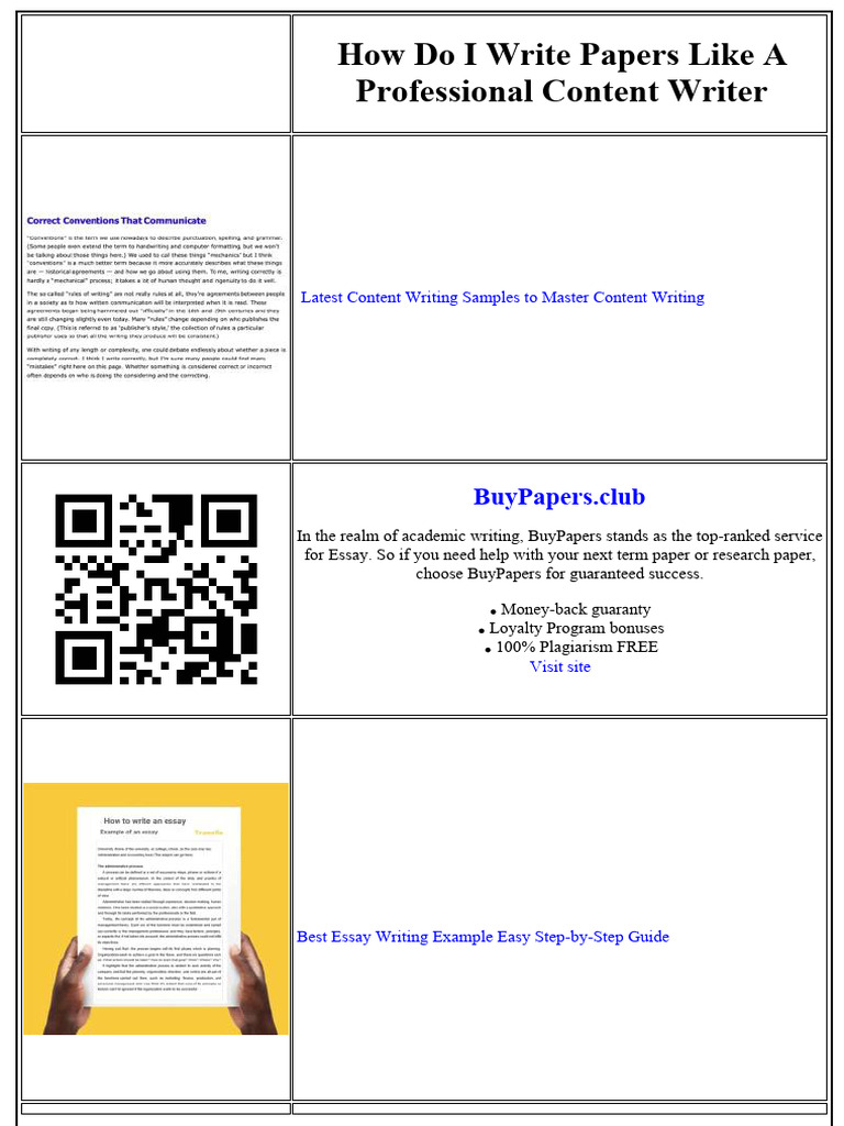 How Do I Write Papers Like A Professional Content Writer | PDF ...