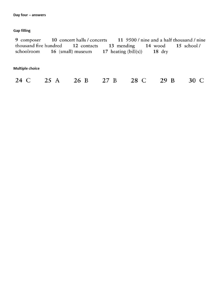 Day Four - Answers | PDF