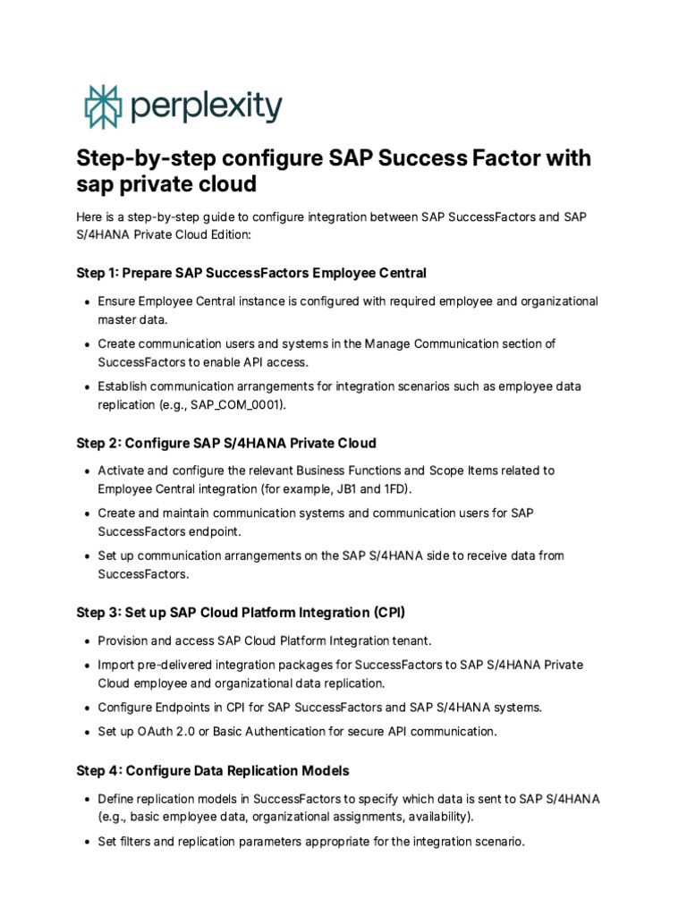 Integrating SAP SuccessFactors with S/4HANA | PDF | Cloud Computing ...