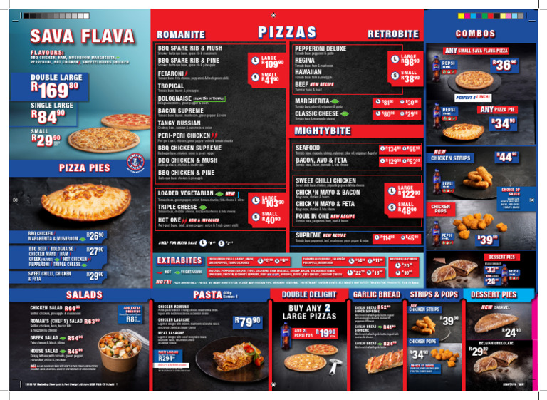 Romans Pizza Menu Updated Menu A July 2025 | PDF | Salad | Pizza