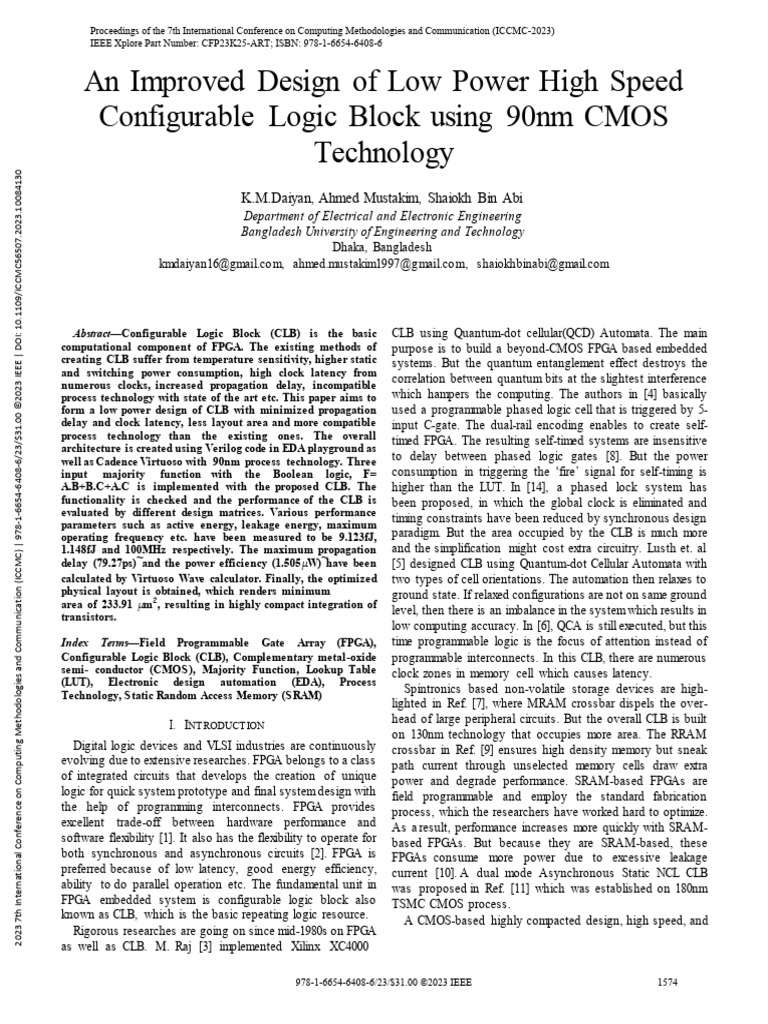 An Improved Design of Low Power High Speed Configurable Logic Block ...