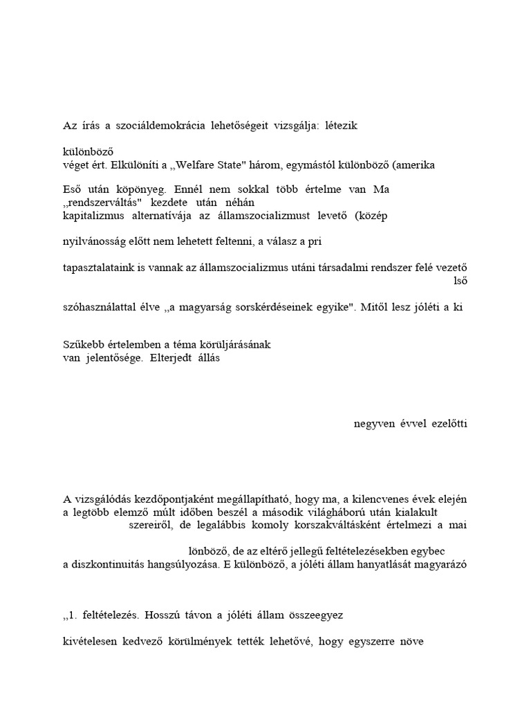 Andor L. - A Jóléti Állam Holnap | PDF