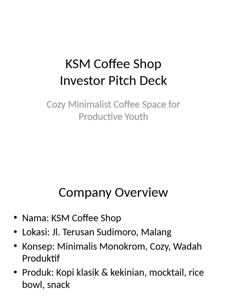 Template Pitch Deck KSM Coffee Shop v2 | PDF
