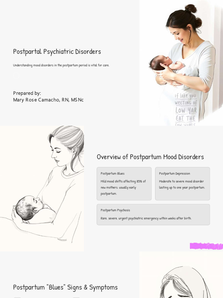 Postpartum Psychiatric Disorders Guide | PDF | Psychosis | Postpartum ...
