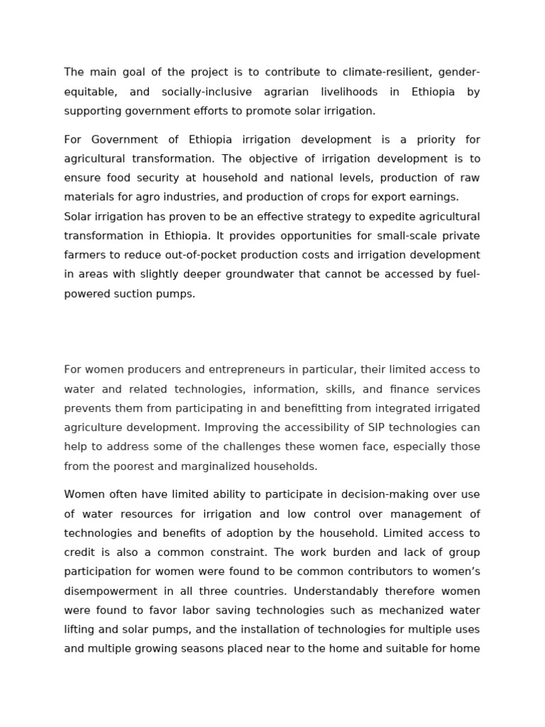 The Main Goal of The Project Is To Contribute To Climate | PDF