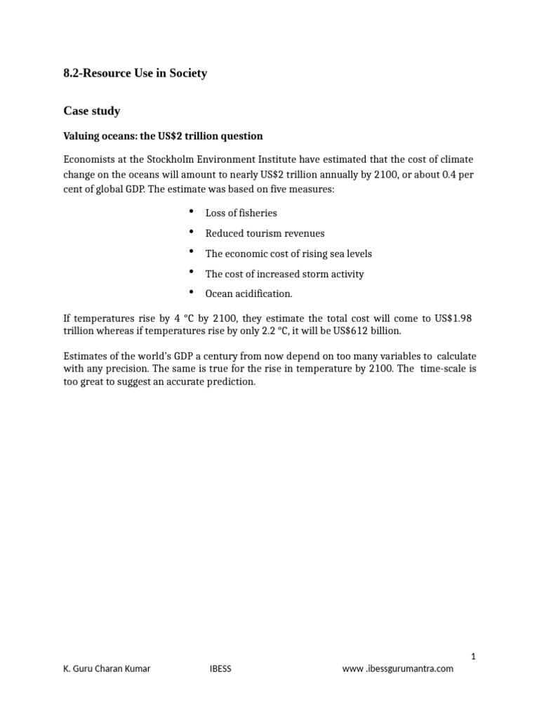 8.2 Resource Use in Society Case Study | PDF