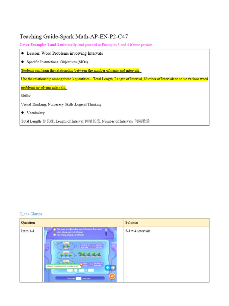 AP en P2 C47 TG Word Problems Involving Intervals (Part 1) | PDF ...