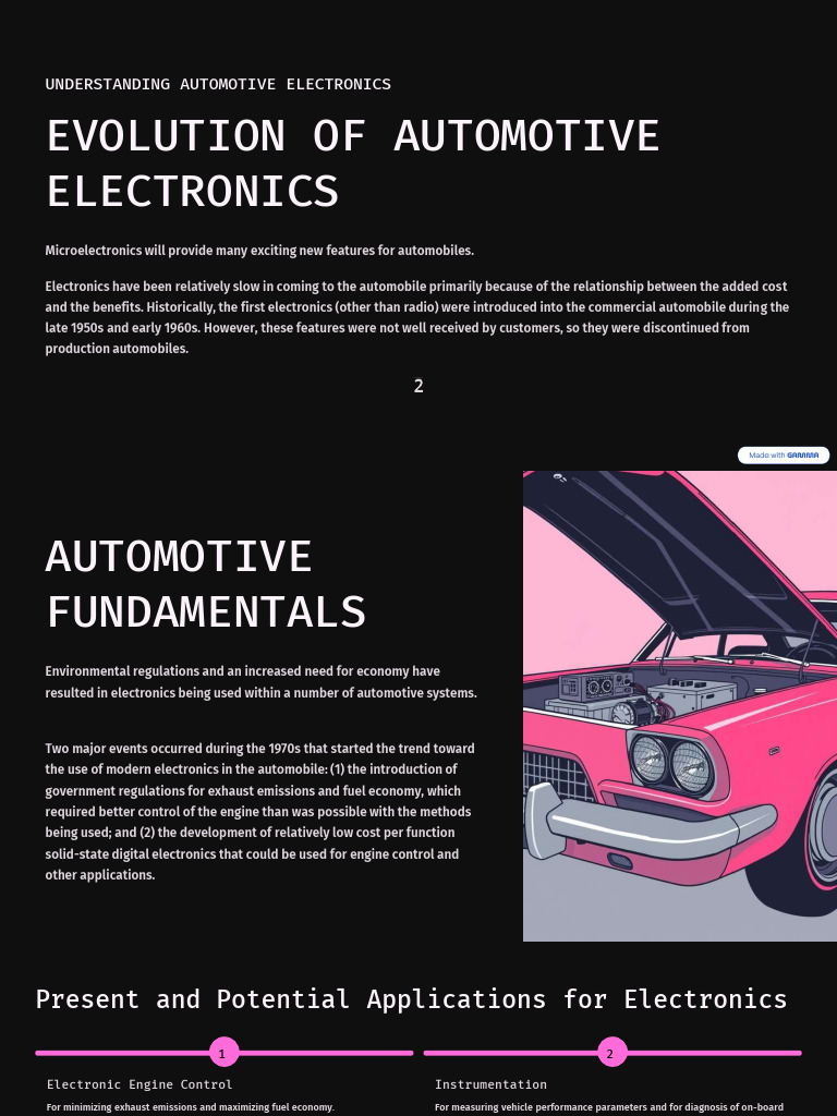 Evolution of Automotive Electronics | PDF | Car | Engines