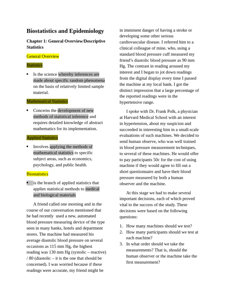 Biostatistics and Epidemiology | PDF | Level Of Measurement | Experiment