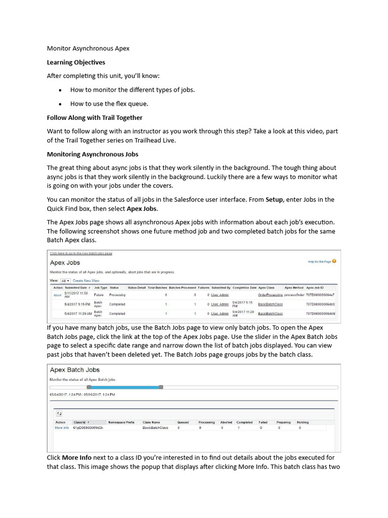 Monitor Asynchronous Apex | PDF | Information Technology | Computer Engineering