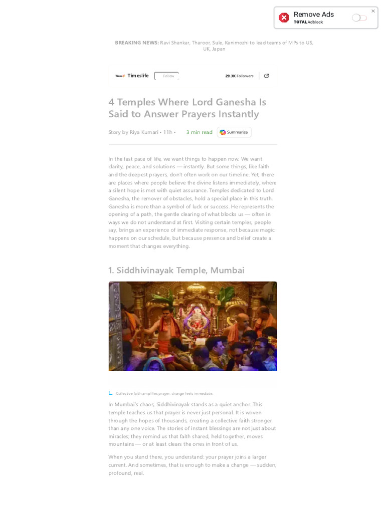 Temples for Instant Divine Answers | PDF | Faith
