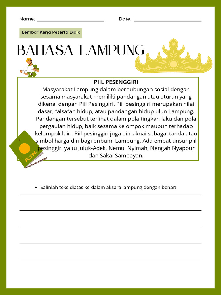 English Descriptive Writing Worksheet in White Green Simple Style PDF | PDF