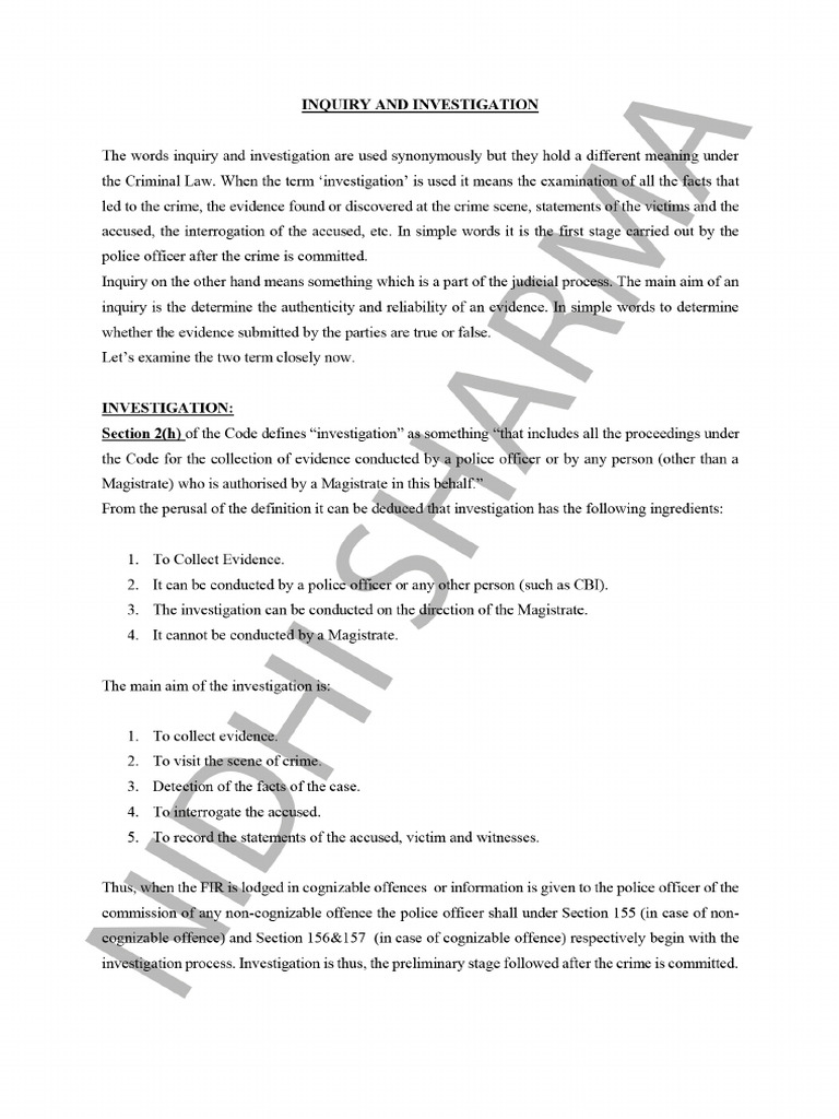 Inquiry and Investigation | PDF