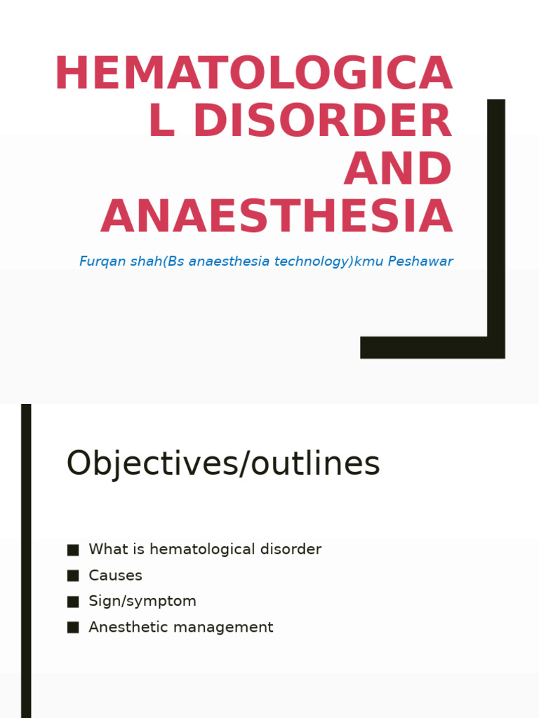 Hematological Disorders | PDF | Anemia | Clinical Pathology