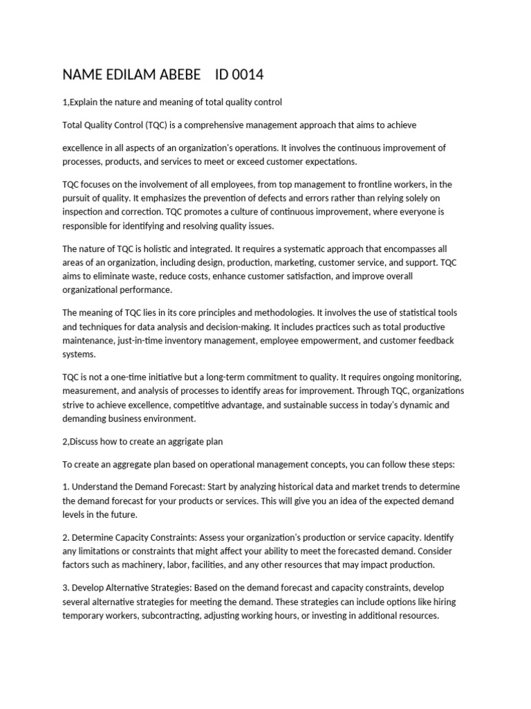 Operation Management Assignment | PDF | Supply Chain | Automation