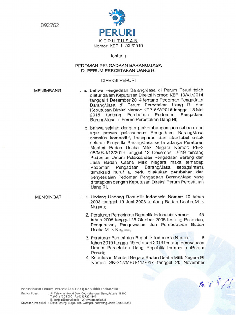 SOP Peruri | PDF