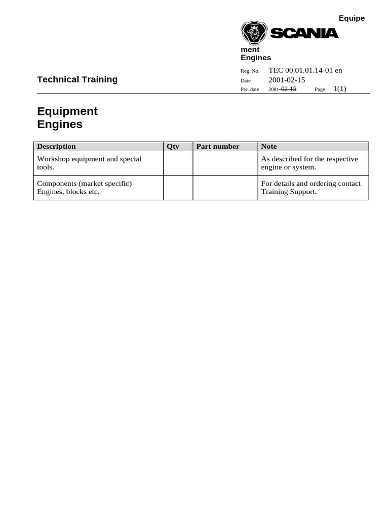 Engine Equipment and Tools Overview | PDF