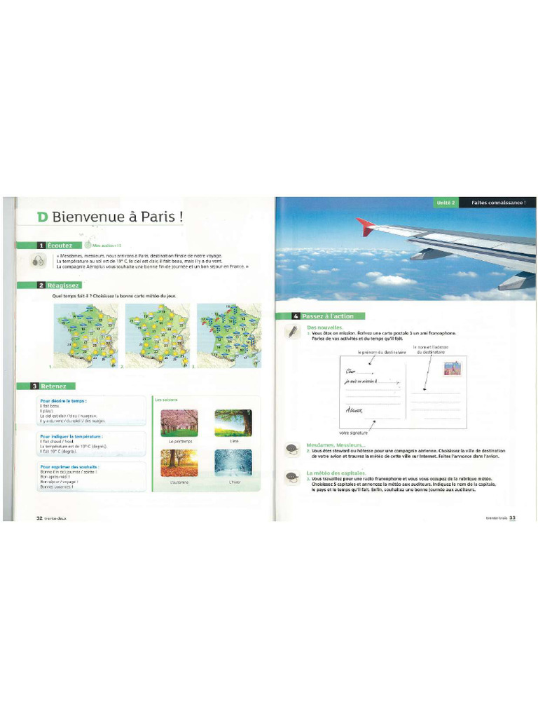 Objectif Express A1 A2 Unité 2 La Météo | PDF