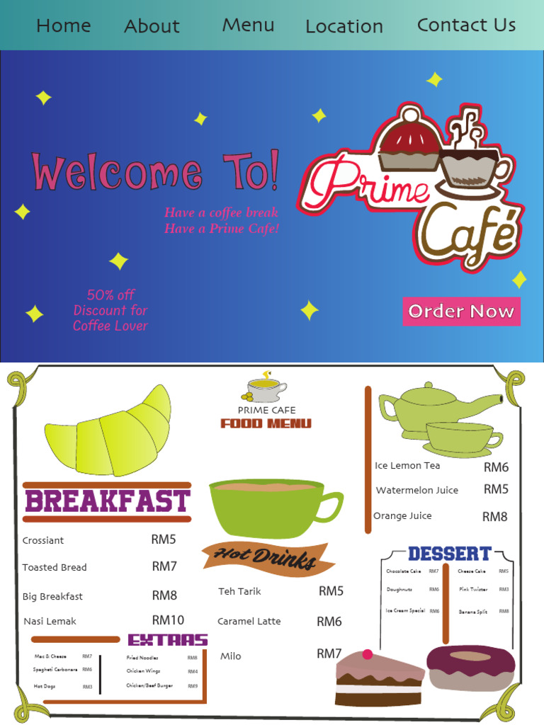 Prime Cafe Menu Overview | PDF
