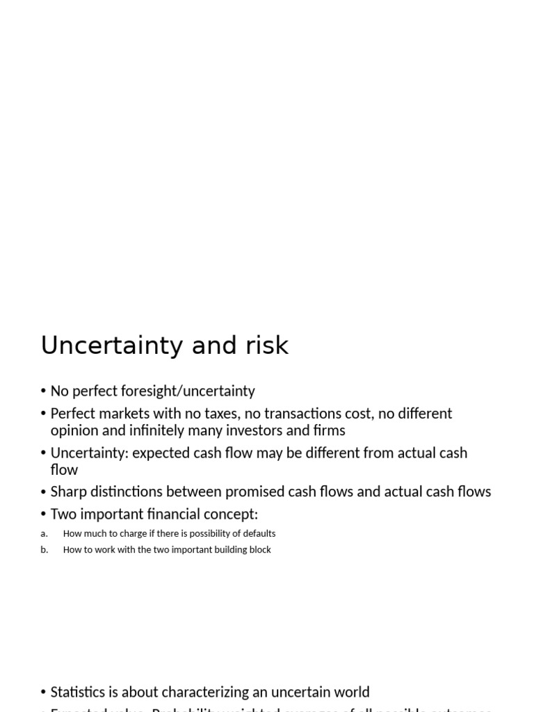 Uncertainty | PDF | Financial Risk | Diversification (Finance)