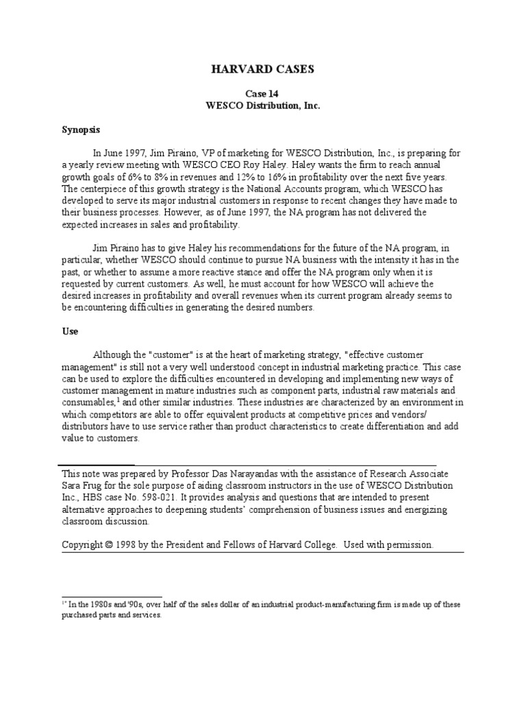 Harvard Cases | PDF | Supply Chain | Sales