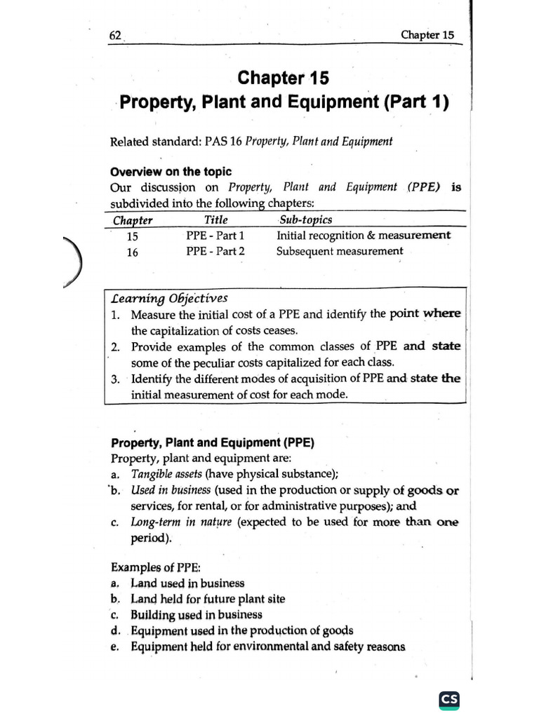 CHAPTER 15 - PPE (Part1) | PDF