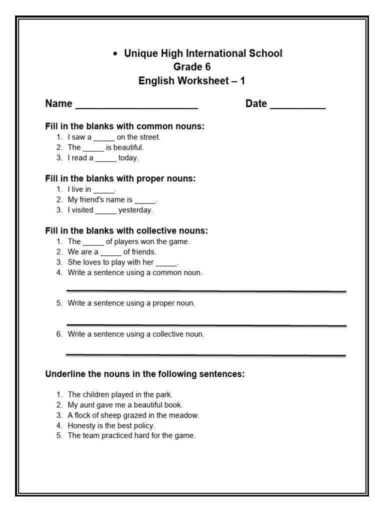 Grade 6 English Worksheets Collection | PDF | Linguistics | Language ...
