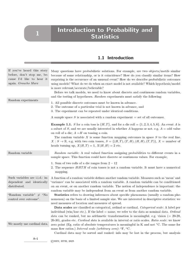 Probability and Statistics Overview | PDF | Random Variable | Level Of Measurement