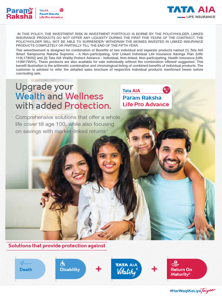 Tata Aia Param Raksha Life Pro Advance Leaflet | PDF | Life Insurance ...
