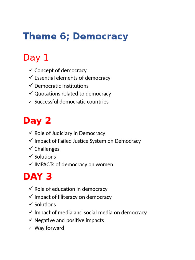Theme 1 Democracy | PDF