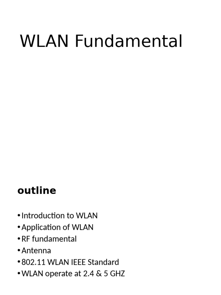 WLAN Network Fundamental | PDF | Ieee 802.11 | Antenna (Radio)