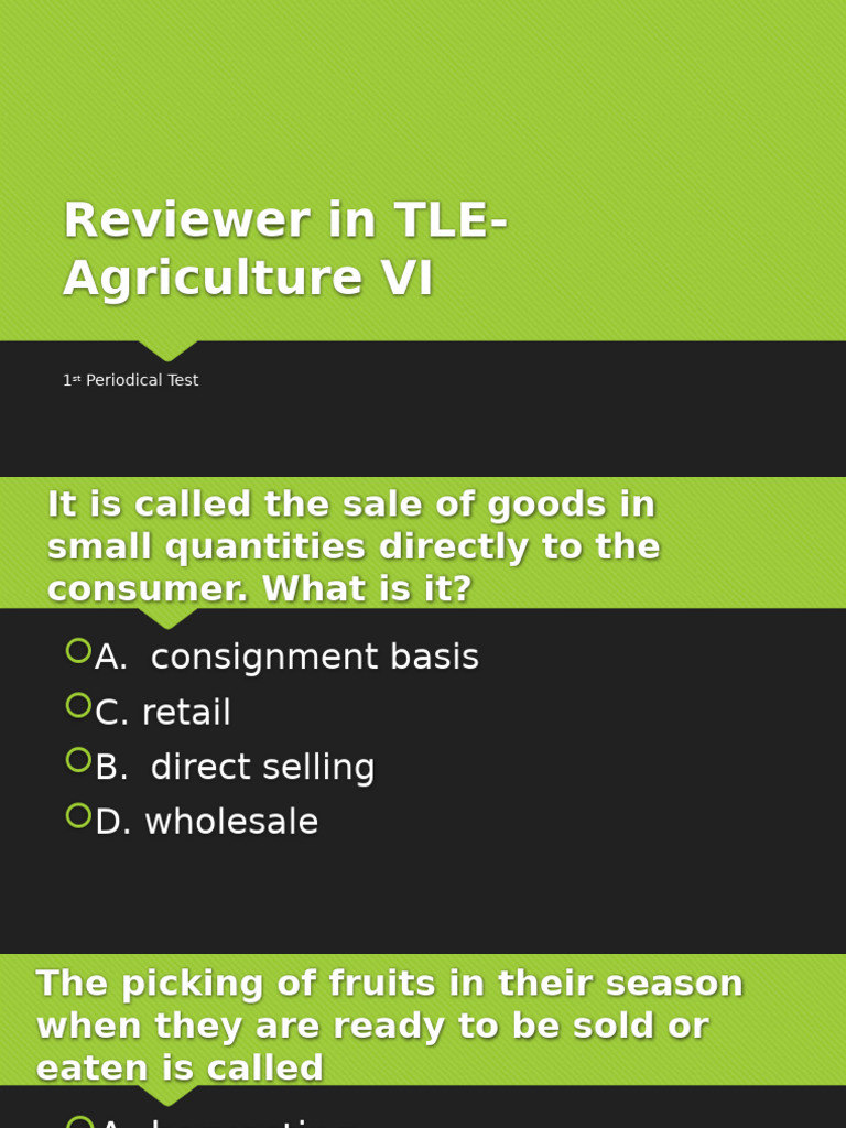 Reviewer in 1st PT TLE AFA VI | PDF | Reproduction | Fruit