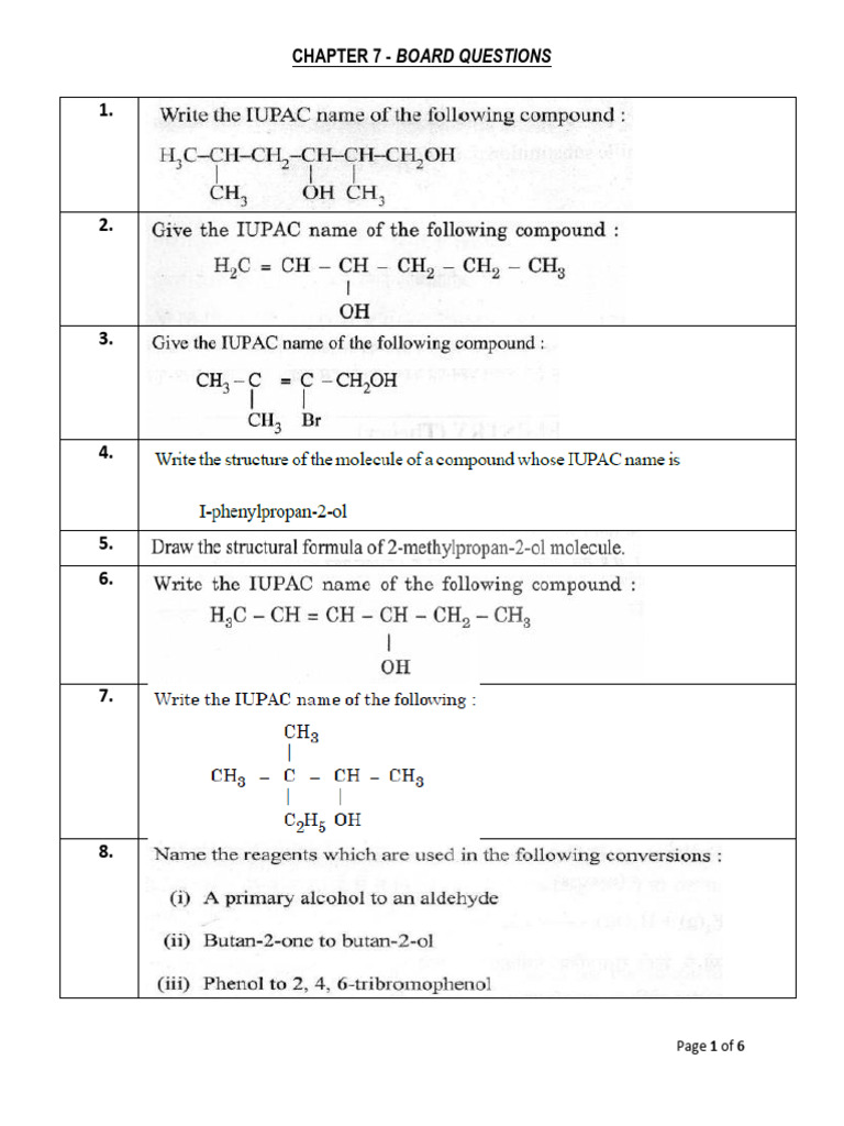 Class 12 Chapter 7 Board Questions | PDF