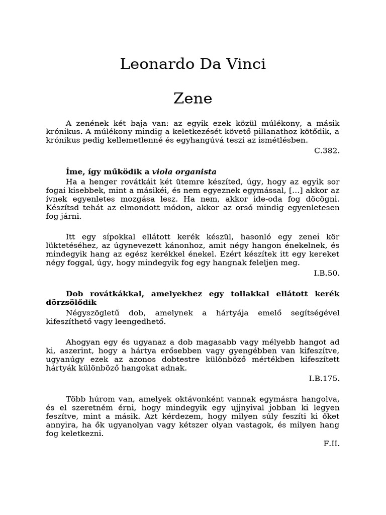 Leonardo Da Vinci - Zene | PDF