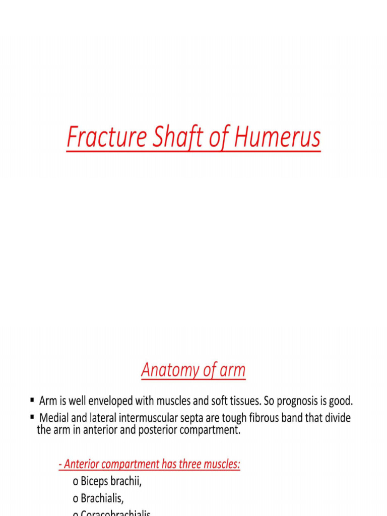 Humeral Shaft Fractures Overview | PDF