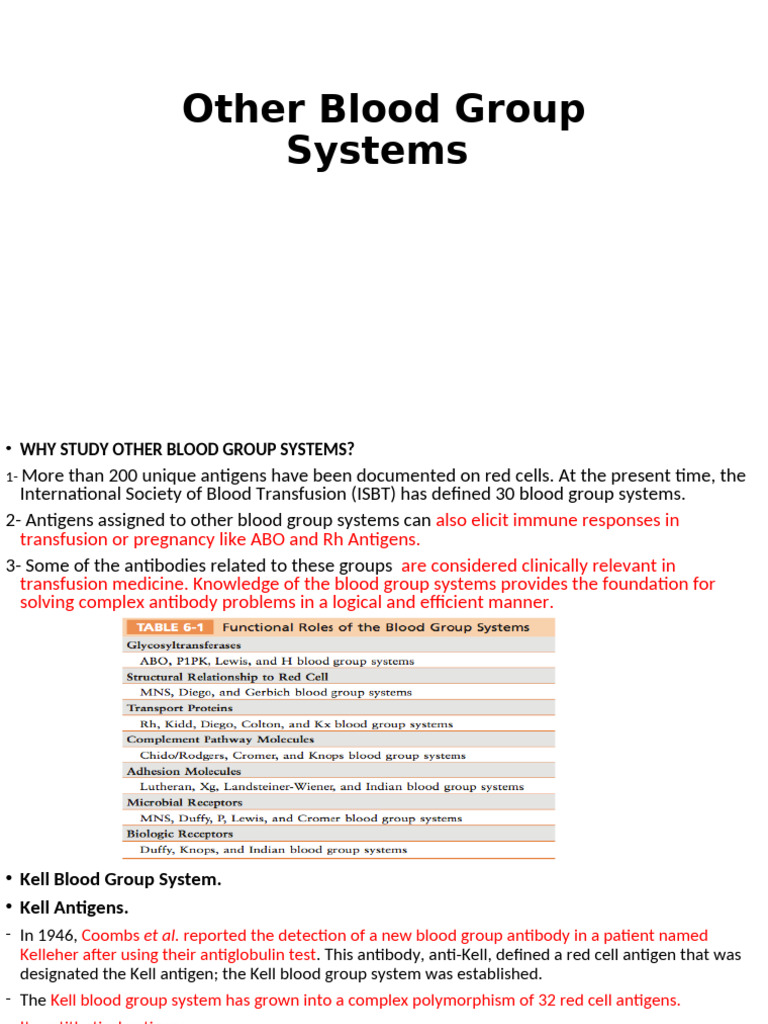 Overview of Blood Group Systems | PDF | Blood Type | Antibody
