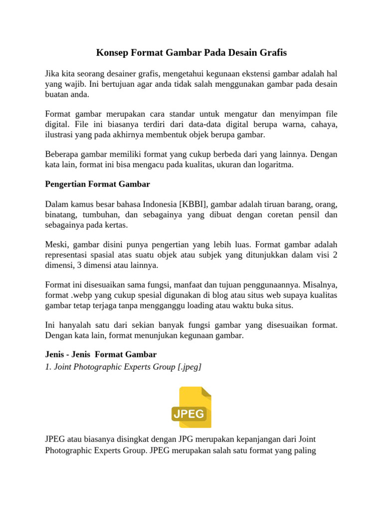 Jenis Format Gambar dalam Desain Grafis | PDF