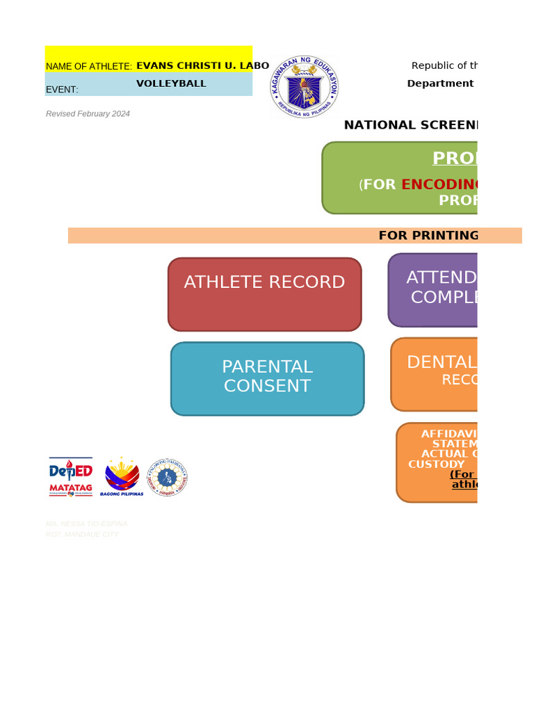 2024 - Athlete Record 1 | PDF | Medical Specialties | Diseases And Disorders