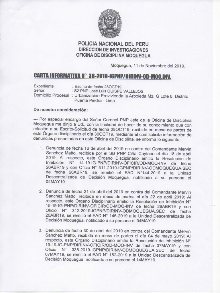 Carta Informativa y Anexos | PDF