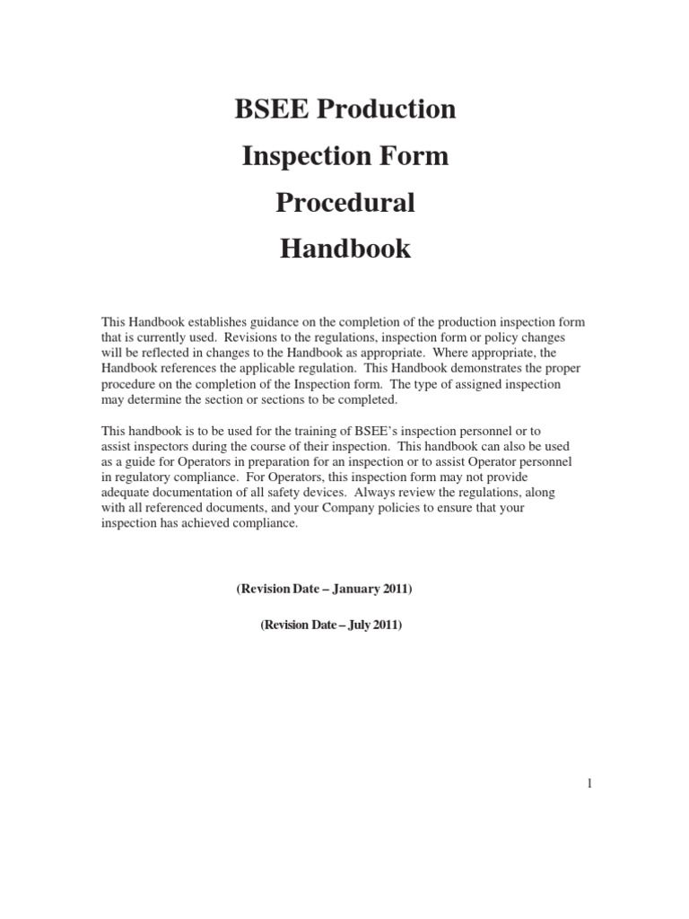 BSEE Production Inspection Handbook | PDF | Pipeline Transport | Pump
