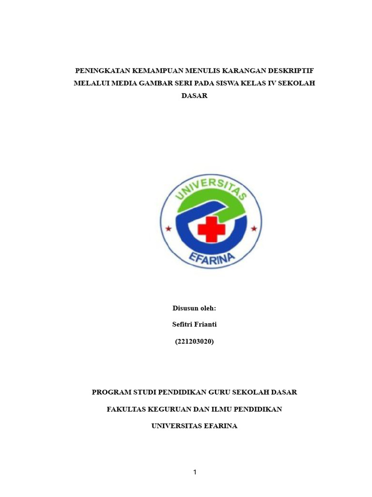 Proposal PTK PGSD - Peningkatan Kemampuan Menulis Karangan Deskriptif ...