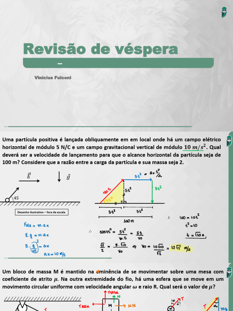 Revisão de Véspera Física 2024 | PDF | Massa | Temperatura