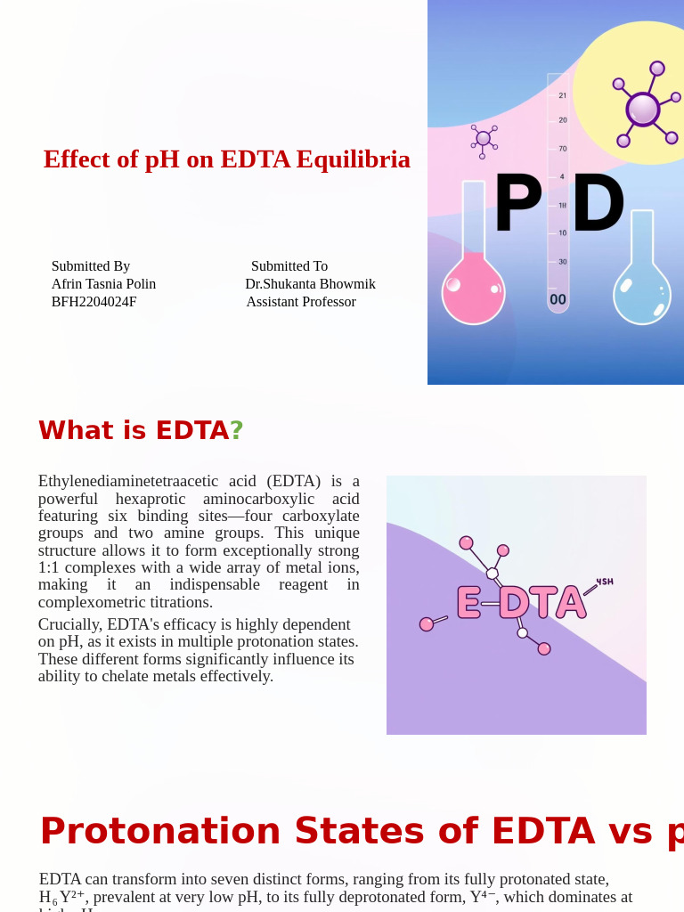 pH Influence on EDTA Complexation | PDF | Ethylenediaminetetraacetic ...