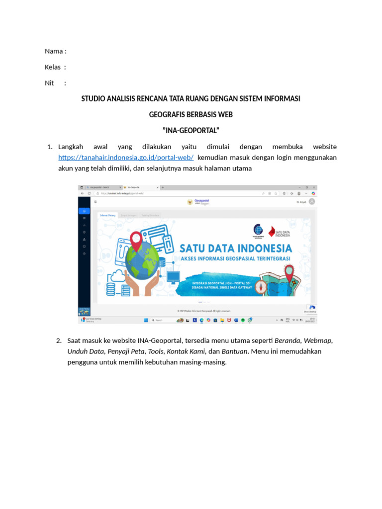 Studio Analisis Rencana Tata Ruang Dengan Sistem Informasi | PDF