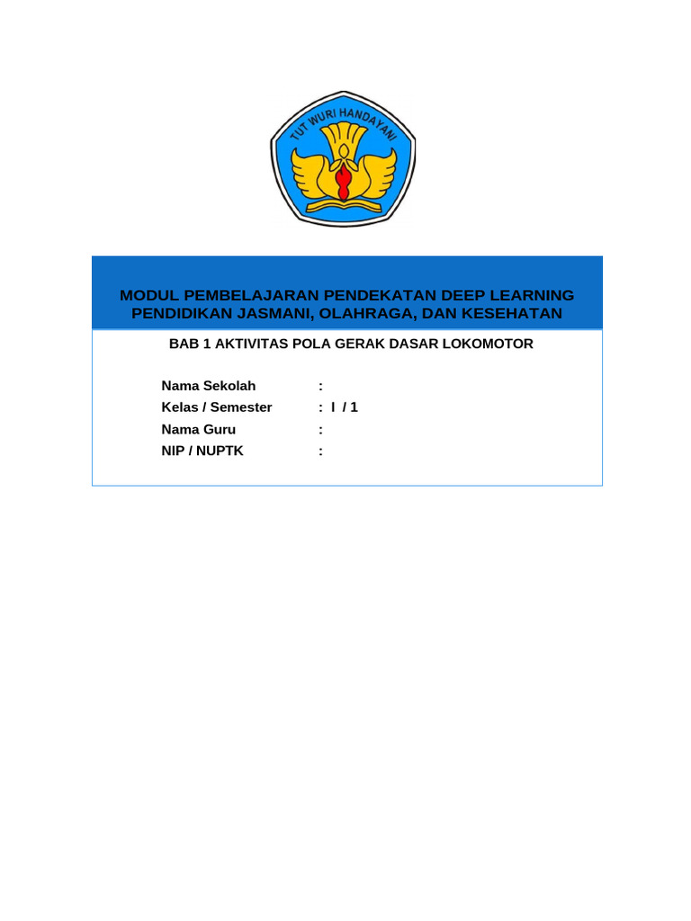 CTH Deep Learning Pjok Kls 1 | PDF