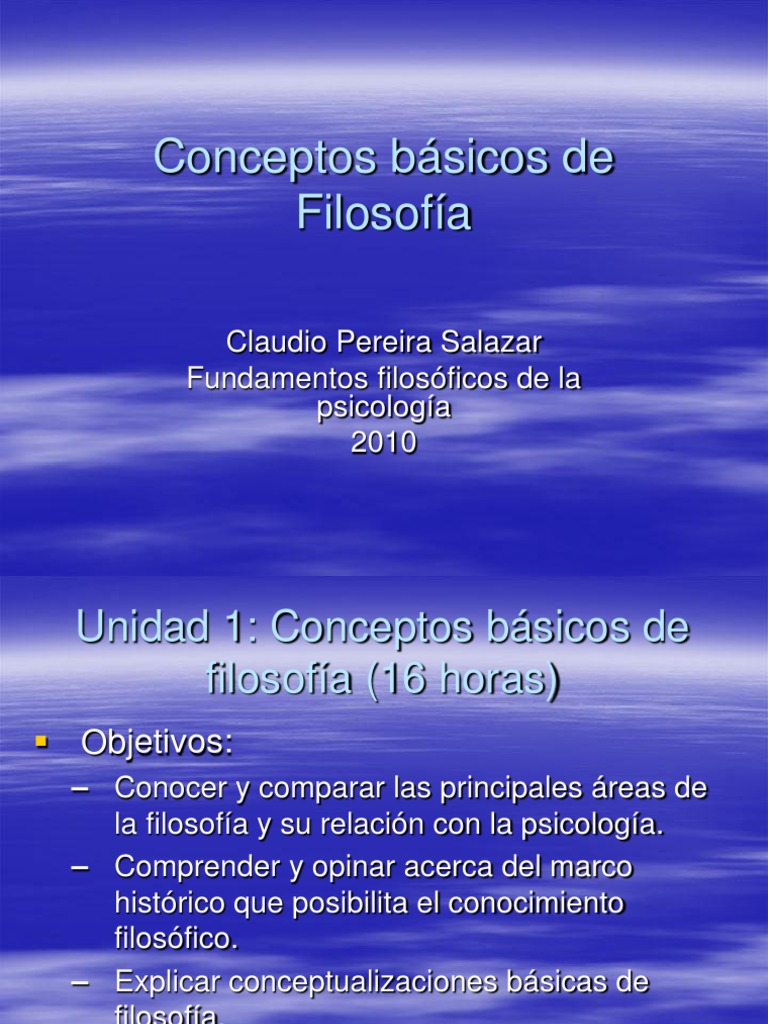 Sesion 1 Conceptos Basicos de Filosofia | PDF | Ontología | Conocimiento