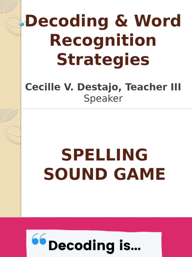 Decoding & Word Recognition | PDF | Word | Linguistics