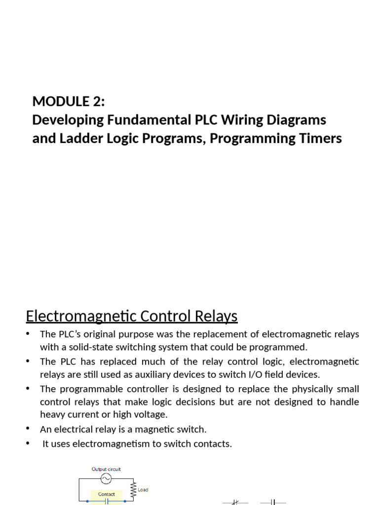 PLC Wiring Diagrams and Control Relays | PDF | Relay | Switch